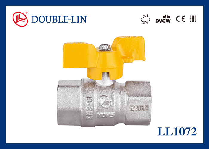 T Handle Female X Female Long Threads 5 Bar 1 Inch Gas Valve